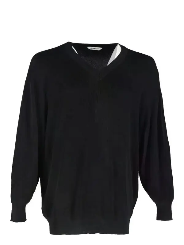 Balenciaga V-neck Sweater - Black