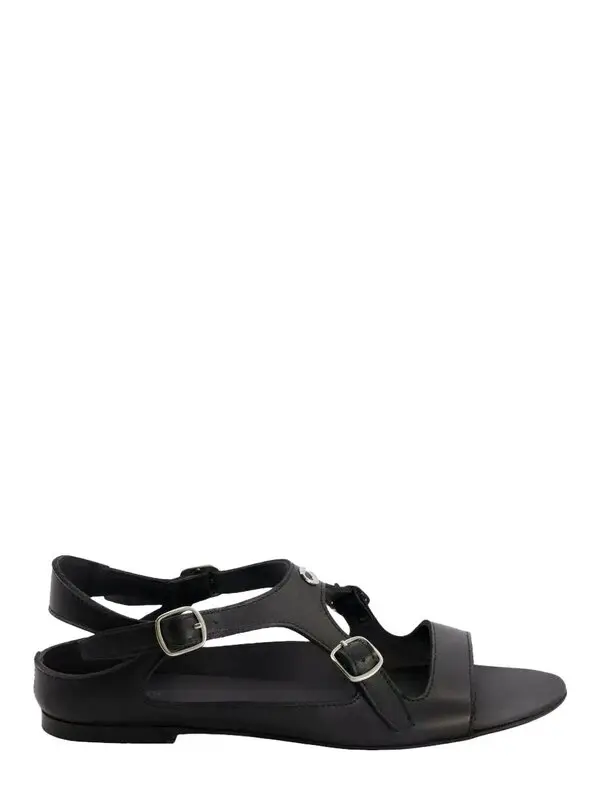 Coperni Buckle Leather Sandals - Black