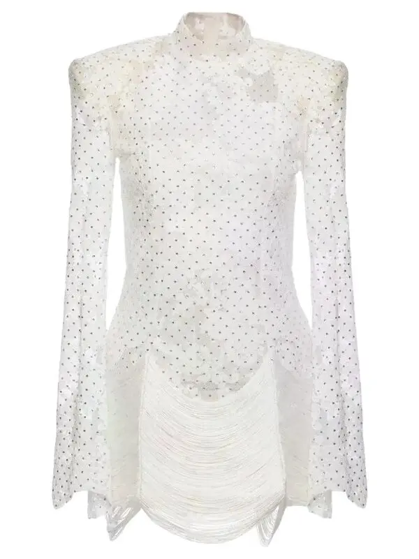 NISSA Lace Mini Dress - White