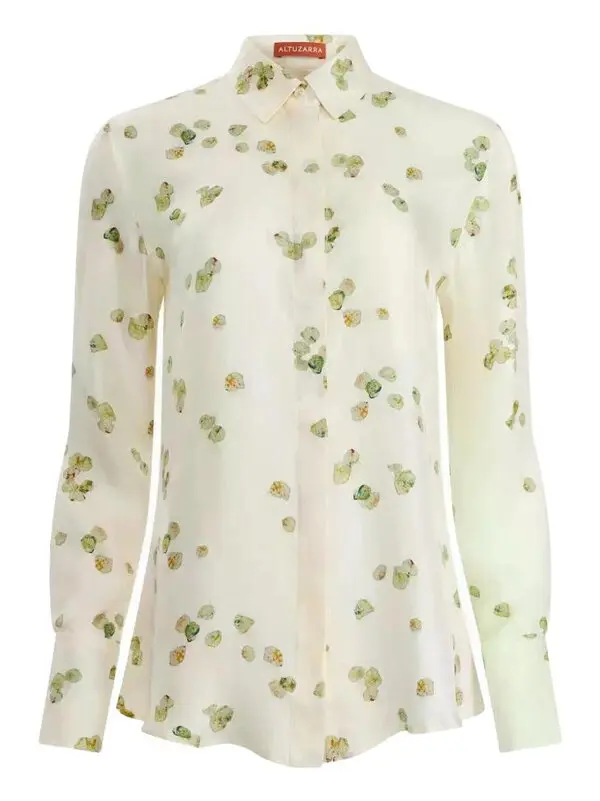 Altuzarra Petal-print Silk Shirt - Neutrals