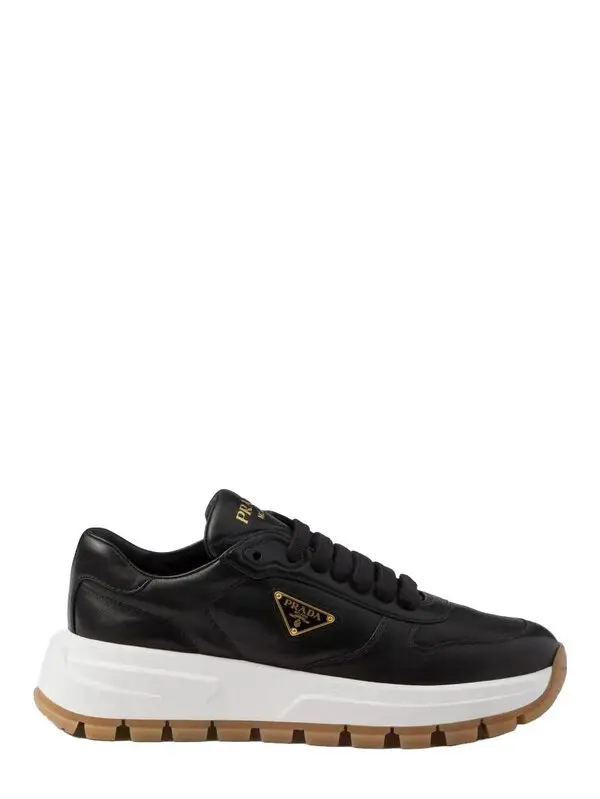 Prada Prax 01 Leather Sneakers - Black
