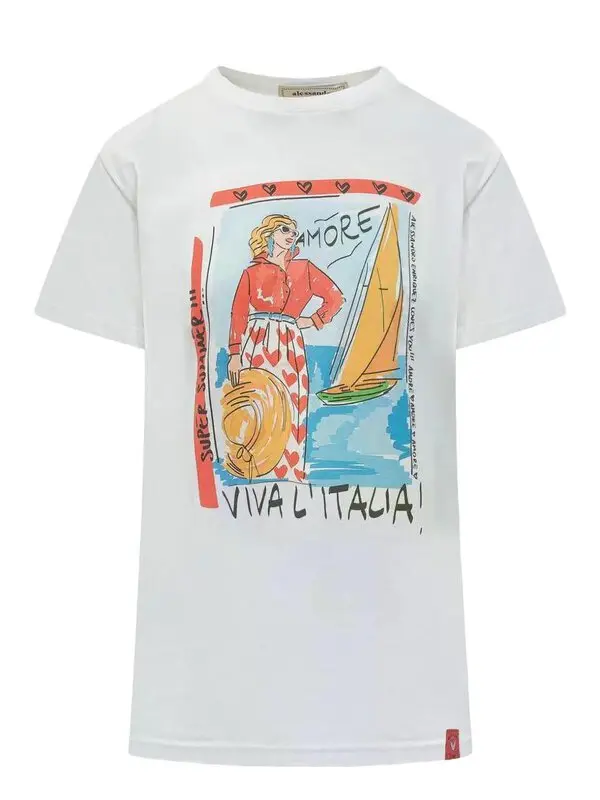 ALESSANDRO ENRIQUEZ Graphic-print T-shirt - White