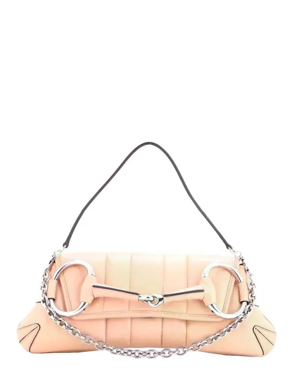 Gucci Horsebit Chain Quilted Clutch - Neutrals