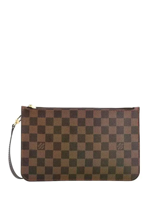 LOUIS VUITTON Neverfull Pochette Damier Large Pouch - Brown