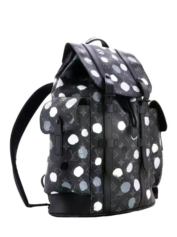 LOUIS VUITTON Christopher Yayoi Kusama Painted Dots Monogram Eclipse Canvas Mm Backpack - Black