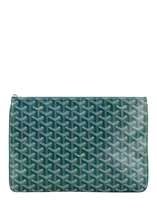 Goyard Senat Zip Coated Canvas Mm Pouch - Green