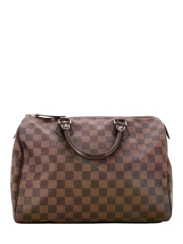 LOUIS VUITTON Speedy Handbag Damier 30 Satchel - Brown