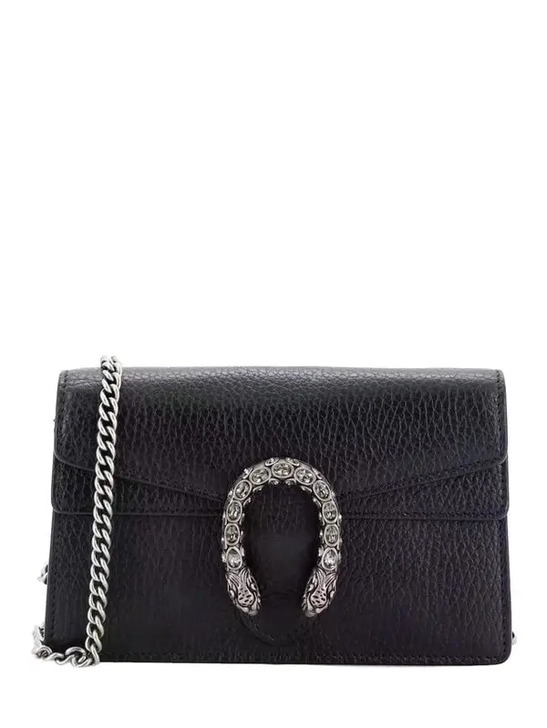 Gucci Dionysus Leather Super Mini Clutch - Black