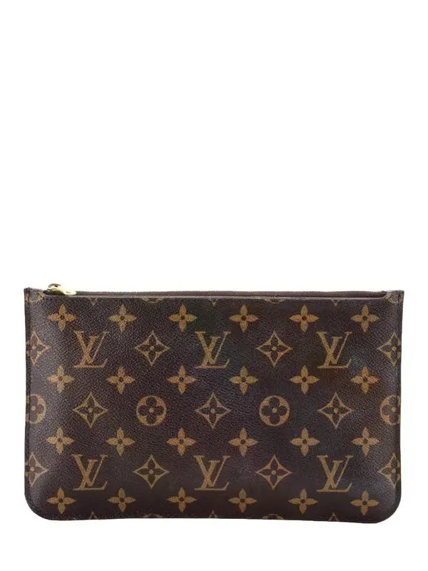 LOUIS VUITTON Neverfull Pochette Monogram Canvas Pouch - Brown