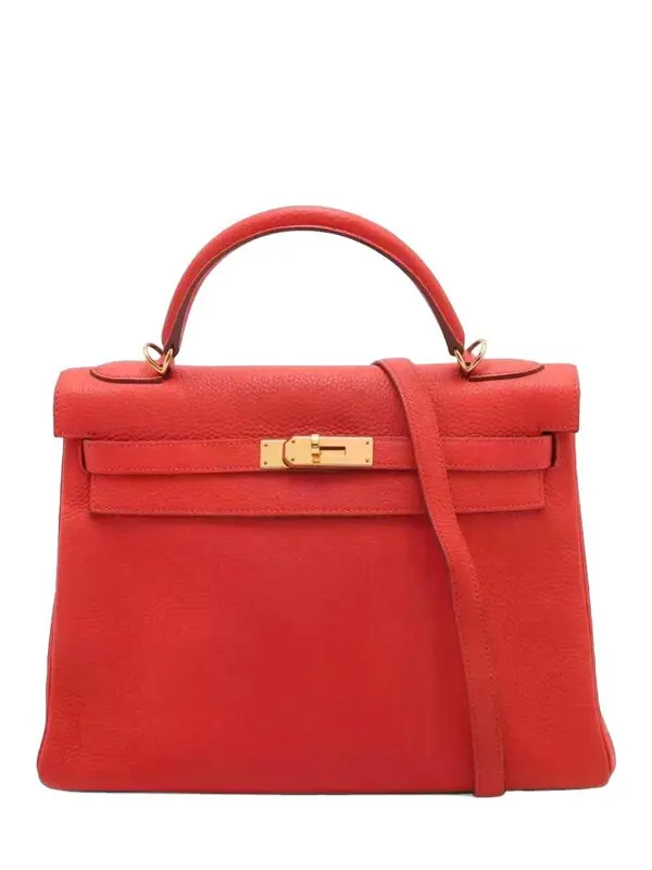 Hermès 2012 Togo Kelly Ii Retourne 32 Satchel - Orange
