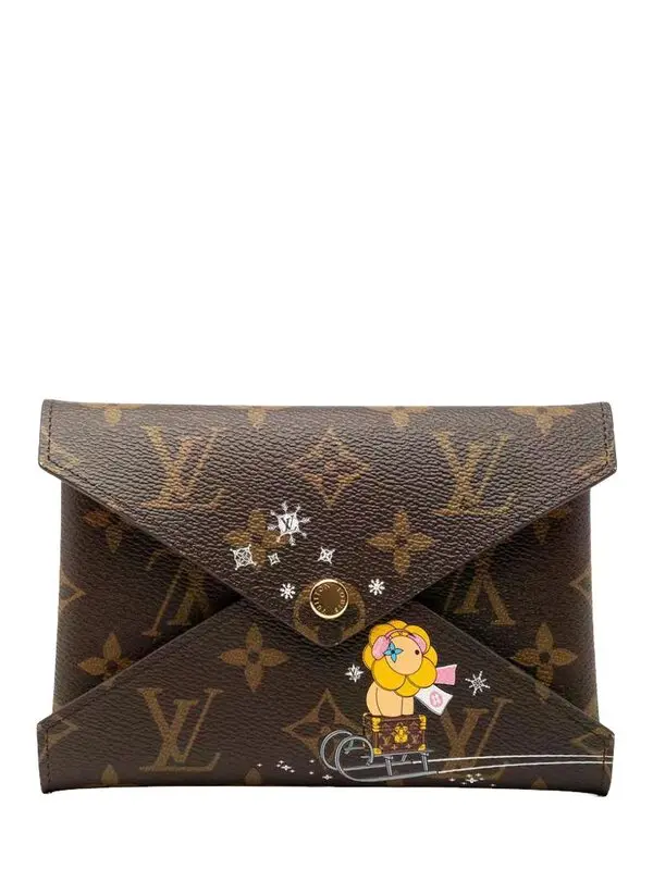 LOUIS VUITTON 2021-2026 Monogram Christmas Animation Vivienne Kirigami Pochette Mm Pouch - Brown