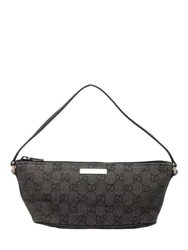 Gucci Gg Denim Boat Shoulder Bag - Grey