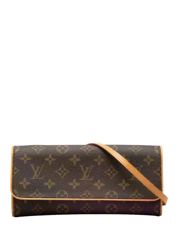 LOUIS VUITTON 2000 Monogram Pochette Twin Gm - Brown