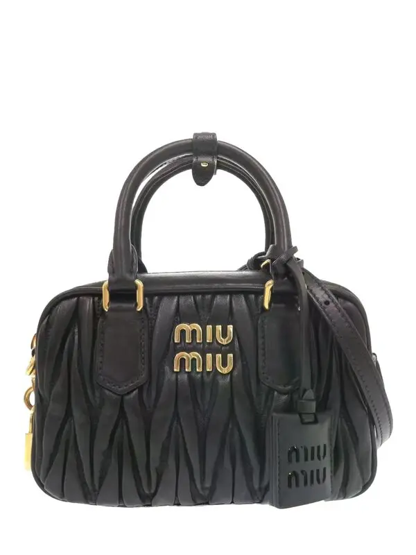 Miu Miu Small Matelassé Nappa Arcadie Satchel - Black
