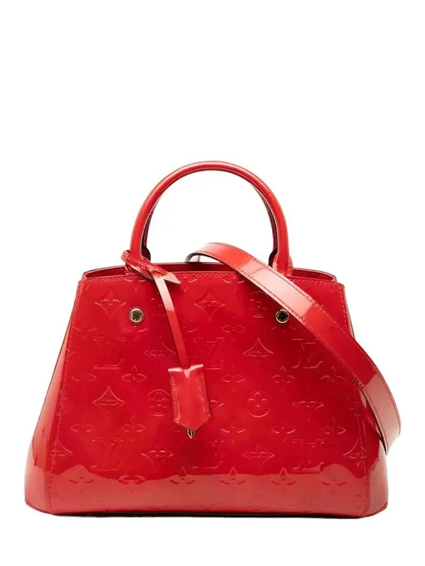 LOUIS VUITTON 2015 Monogram Vernis Montaigne Bb Satchel - Red