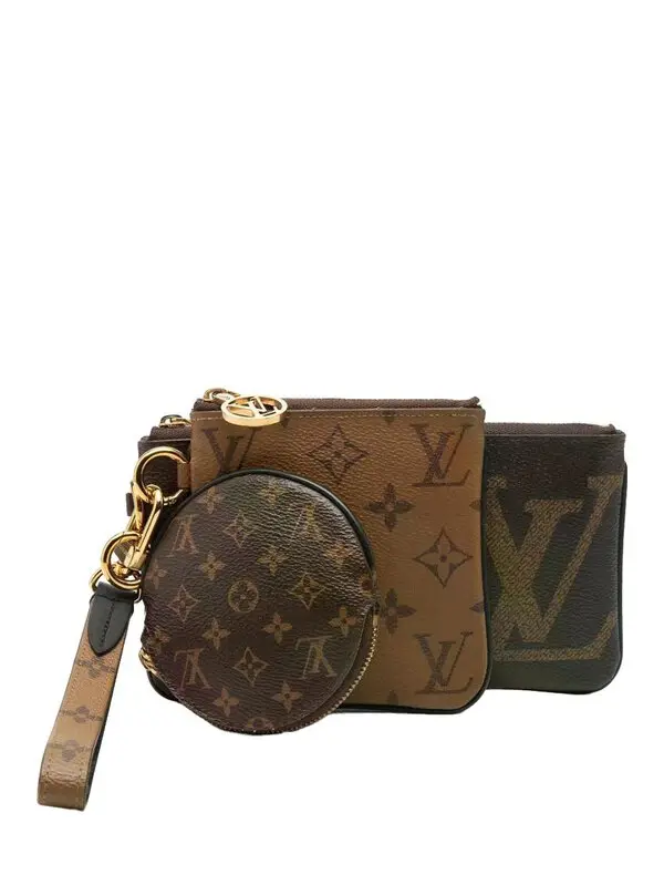 LOUIS VUITTON 2021-2026 Monogram Reverse Giant Trio Set Pouch - Brown