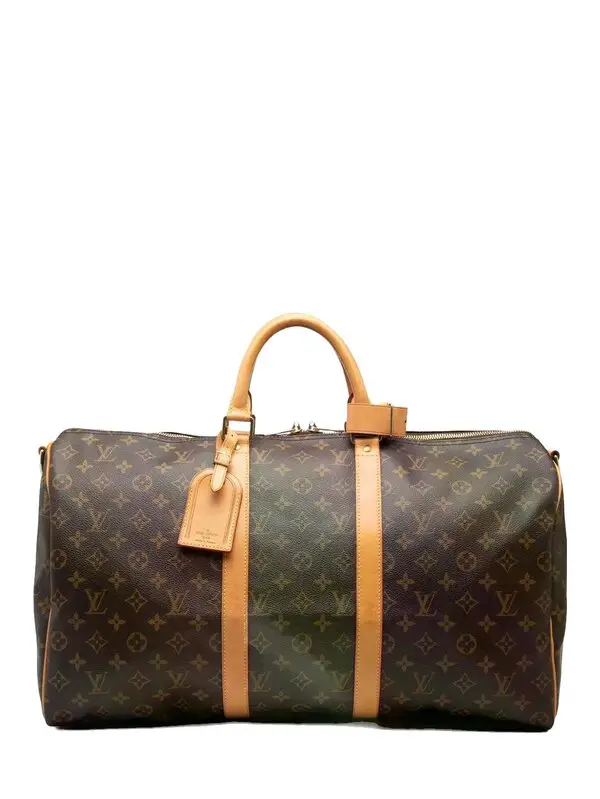 LOUIS VUITTON 2004 Monogram Keepall Bandouliere 50 Travel Bag - Brown