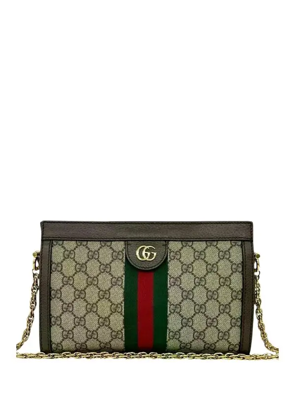 Gucci Gg Supreme Ophidia Chain Crossbody Bag - Neutrals