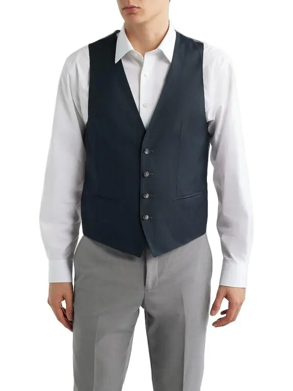 BOSS Virgin Wool Blend Vest - Open Green