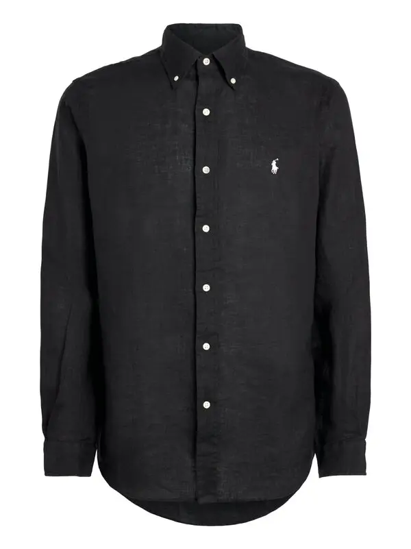 Polo Ralph Lauren Linen Custom-fit Polo Pony Shirt - Black