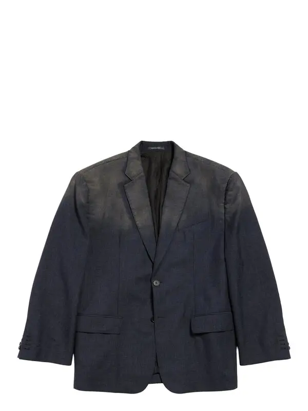 Balenciaga Wool Faded Blazer - Black