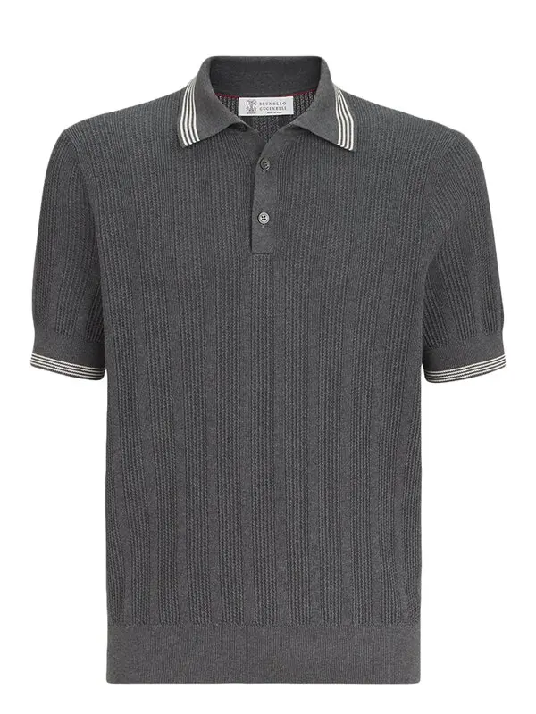 Brunello Cucinelli Cotton Polo Shirt - Grey
