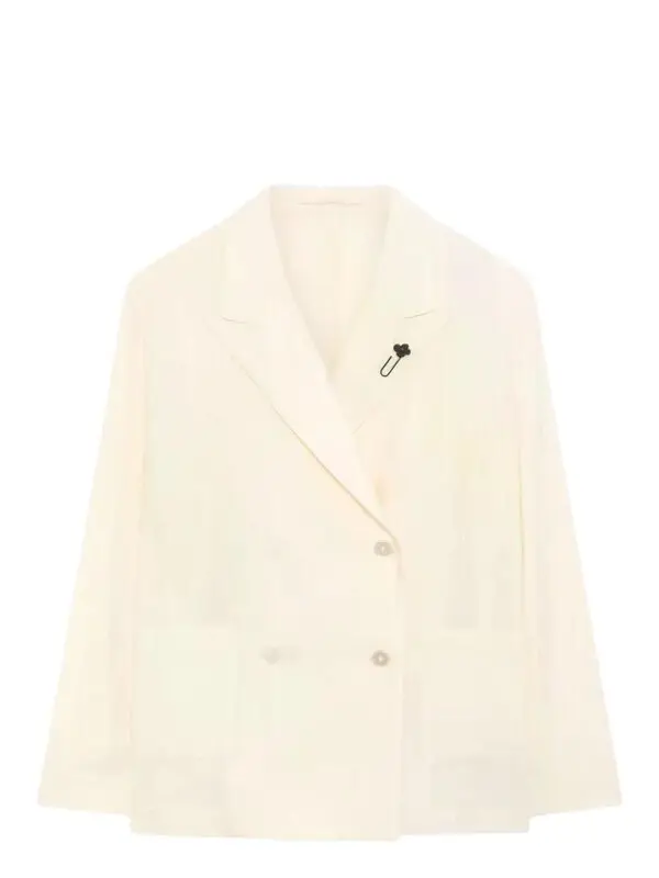 LARDINI Double-breasted Deconstructed Blazer - Neutrals