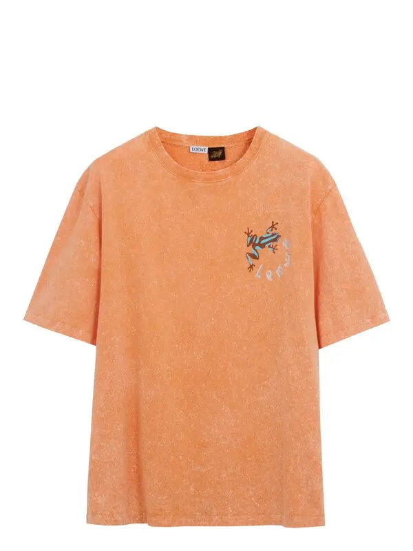 Loewe X Paula' Ibiza Cotton-blend Embroidered T-shirt - Orange