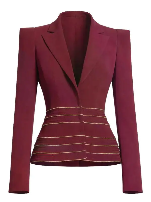 Elie Saab Cady Embellished Blazer - Red