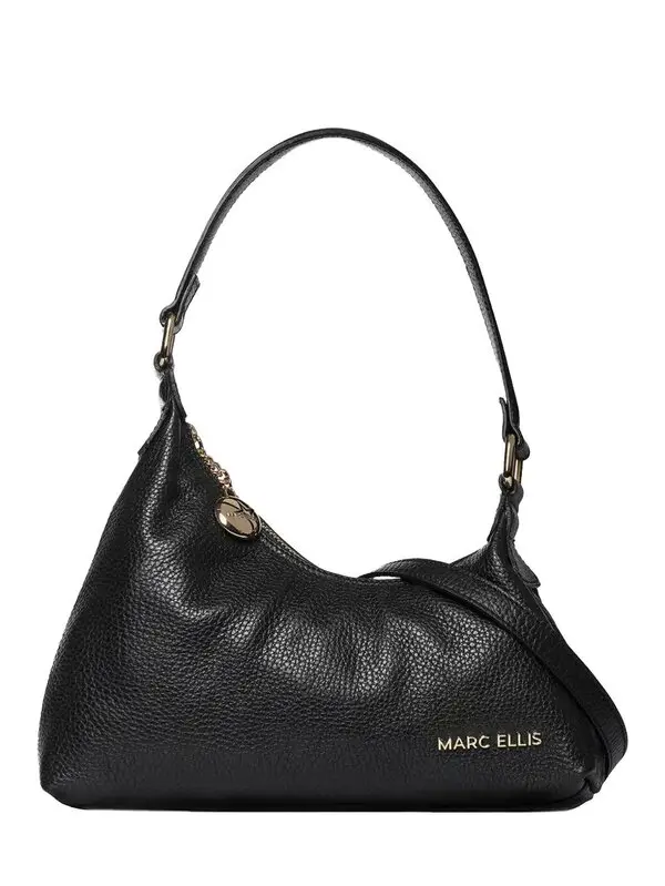 MARC ELLIS Medium Pebbled Shoulder Bag - Black