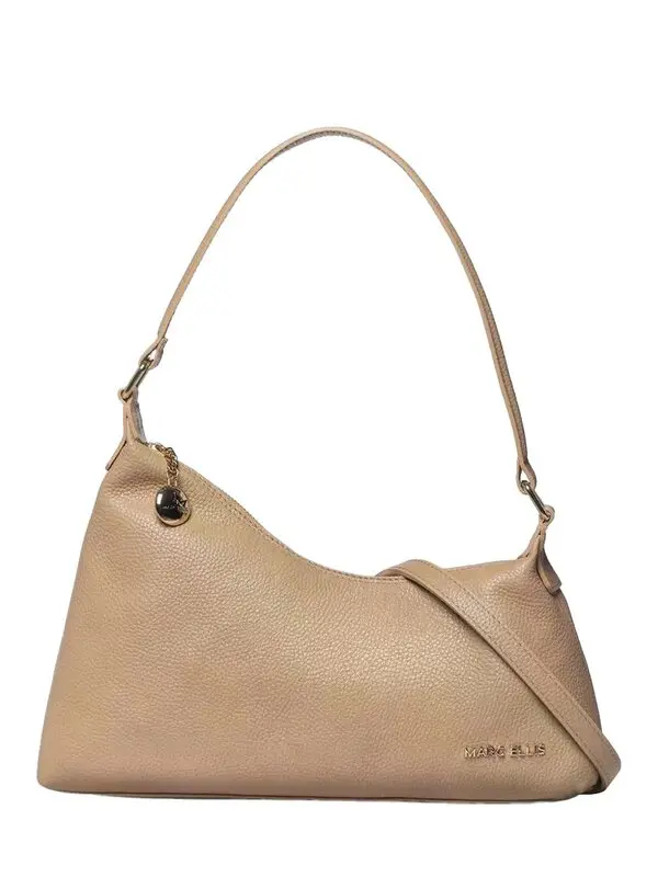 MARC ELLIS Grained Leather Shoulder Bag - Neutrals