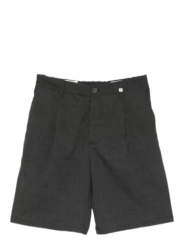 MYTHS Pleated Belt-loop Shorts - Grey