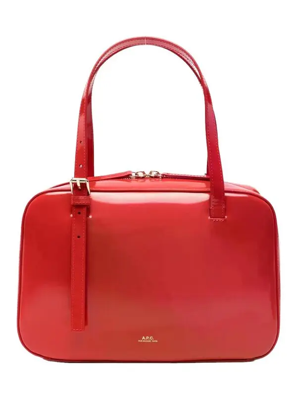 A.p.c. Patent-finish Buckle-detail Tote - Red