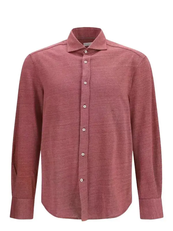Brunello Cucinelli Slub-texture Shirt - Red