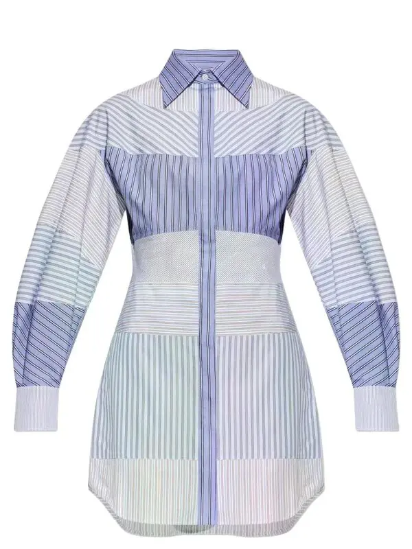 Moschino Patchwork Shirt Dress - Blue