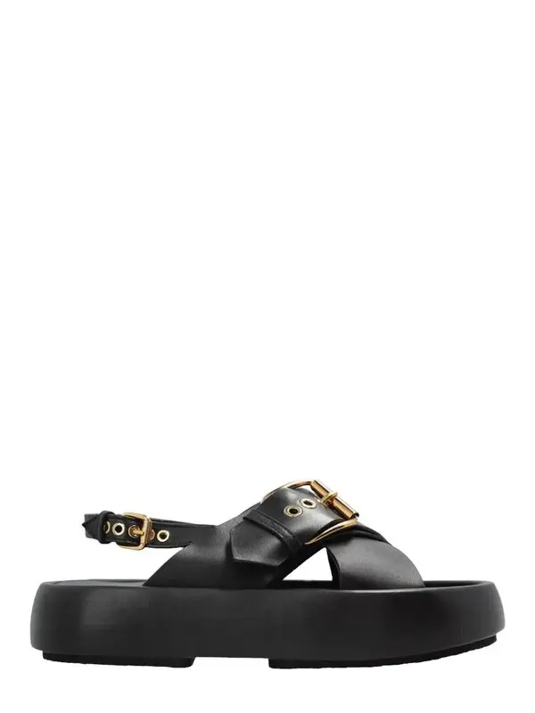 Agl Bulle Buckle-detail Crossover Sandals - Black