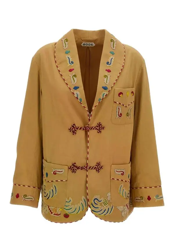 BODE Feather Runner Embroidered Jacket - Neutrals