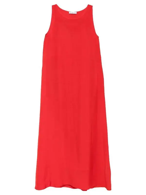 WHYCI Sleeveless Crew-neck Midi Dress - Red