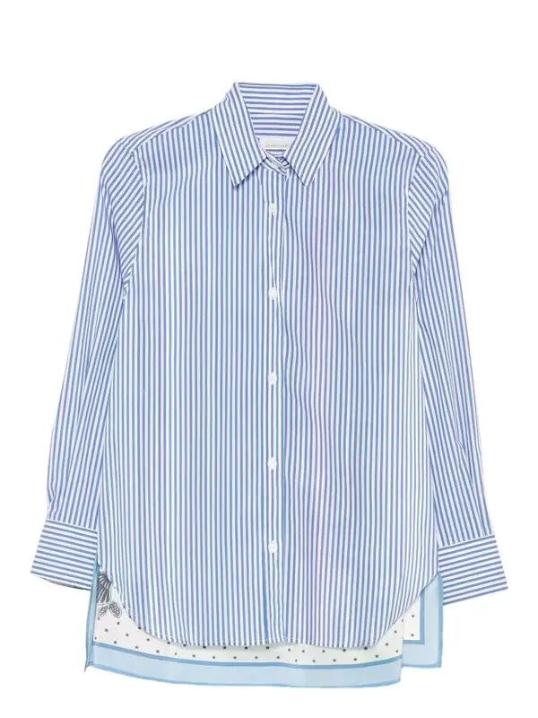 ARCHIVIO '67 Striped Shirt With Layered Detail - Blue
