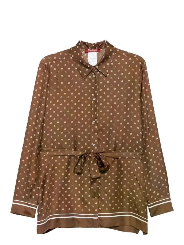 Max Mara Geometric-print Blouse - Brown