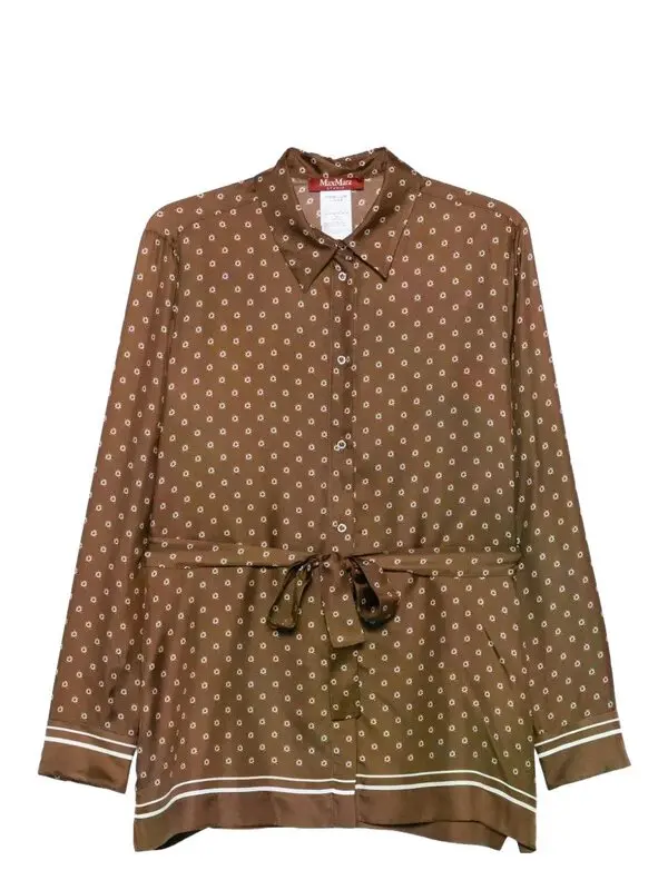 Max Mara Geometric-print Blouse - Brown