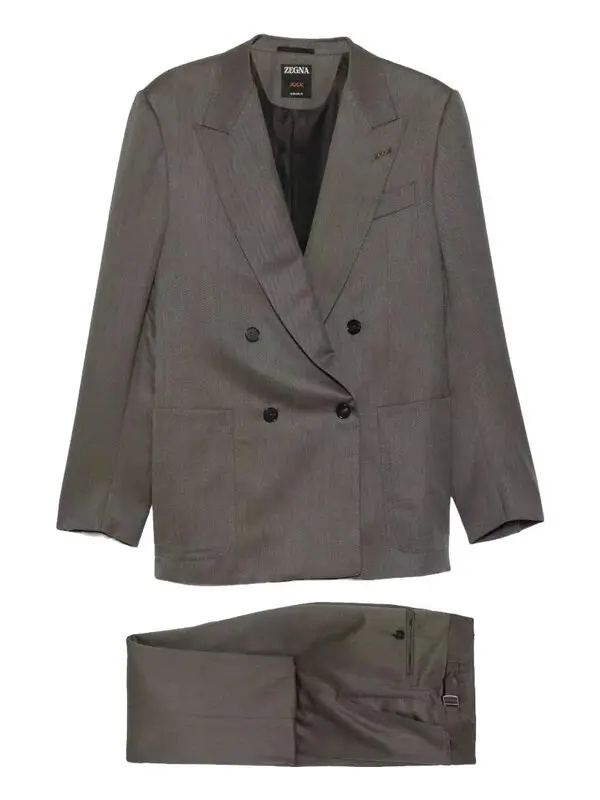 Zegna Double-breasted Wool Suit - Grey
