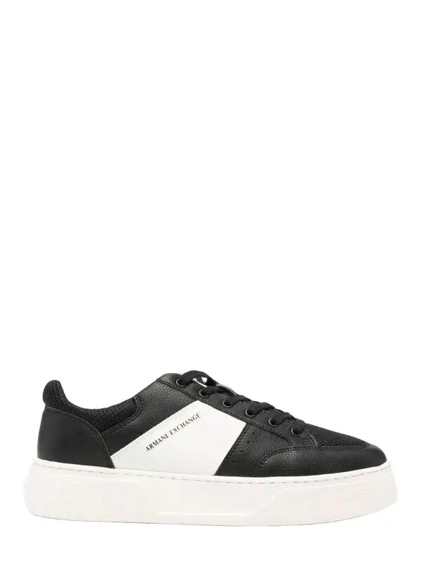 Armani Exchange Logo-print Leather Sneakers - Black