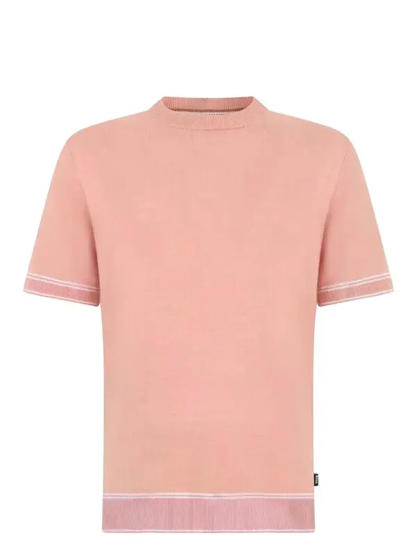 BOSS Stripe-detail T-shirt - Pink