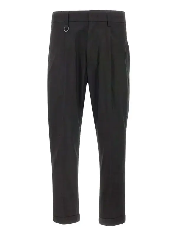 PAOLO PECORA Pleated Turned-up Trousers - Black