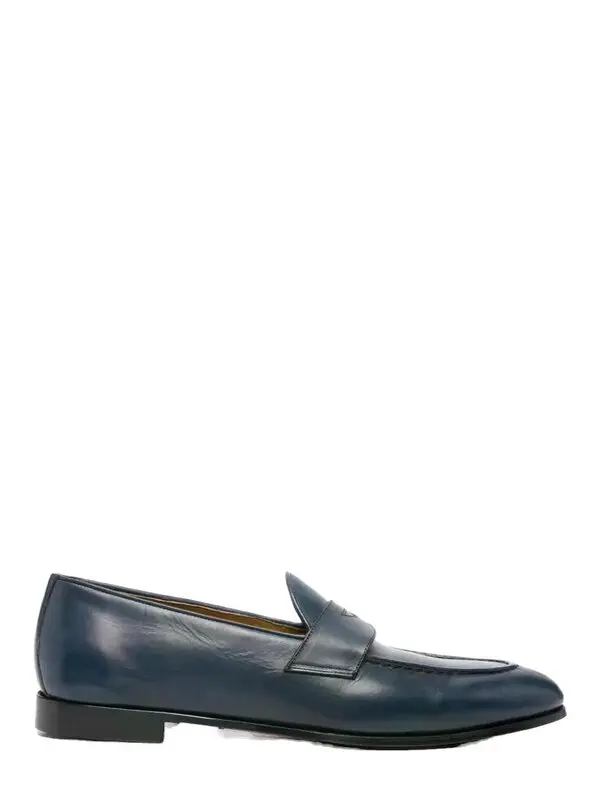 CALPIERRE Penny-slot Leather Loafers - Blue