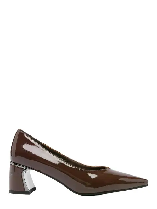 SERGIO MORETTI FIRENZE Patent-finish Pointed-toe Pumps - Brown
