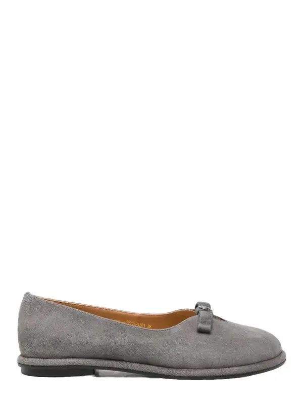 SERGIO MORETTI FIRENZE Bow-detail Ballet Flats - Grey