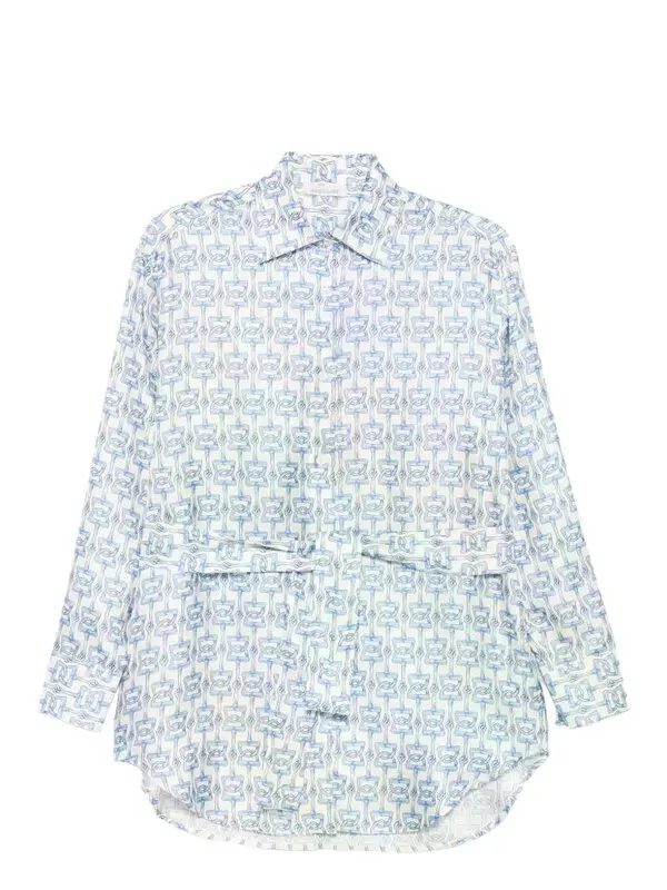 ARCHIVIO '67 Monogram-print Belted Shirt - White