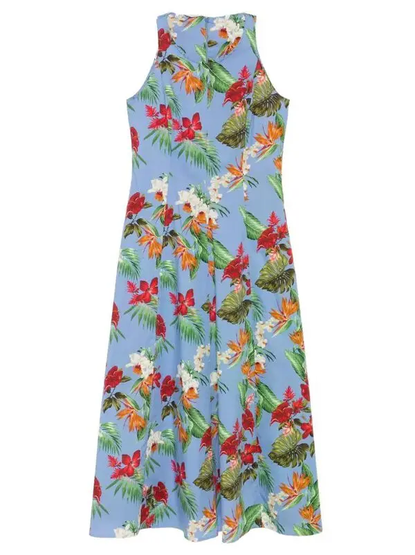 ARCHIVIO '67 Floral-print Midi Dress - Blue